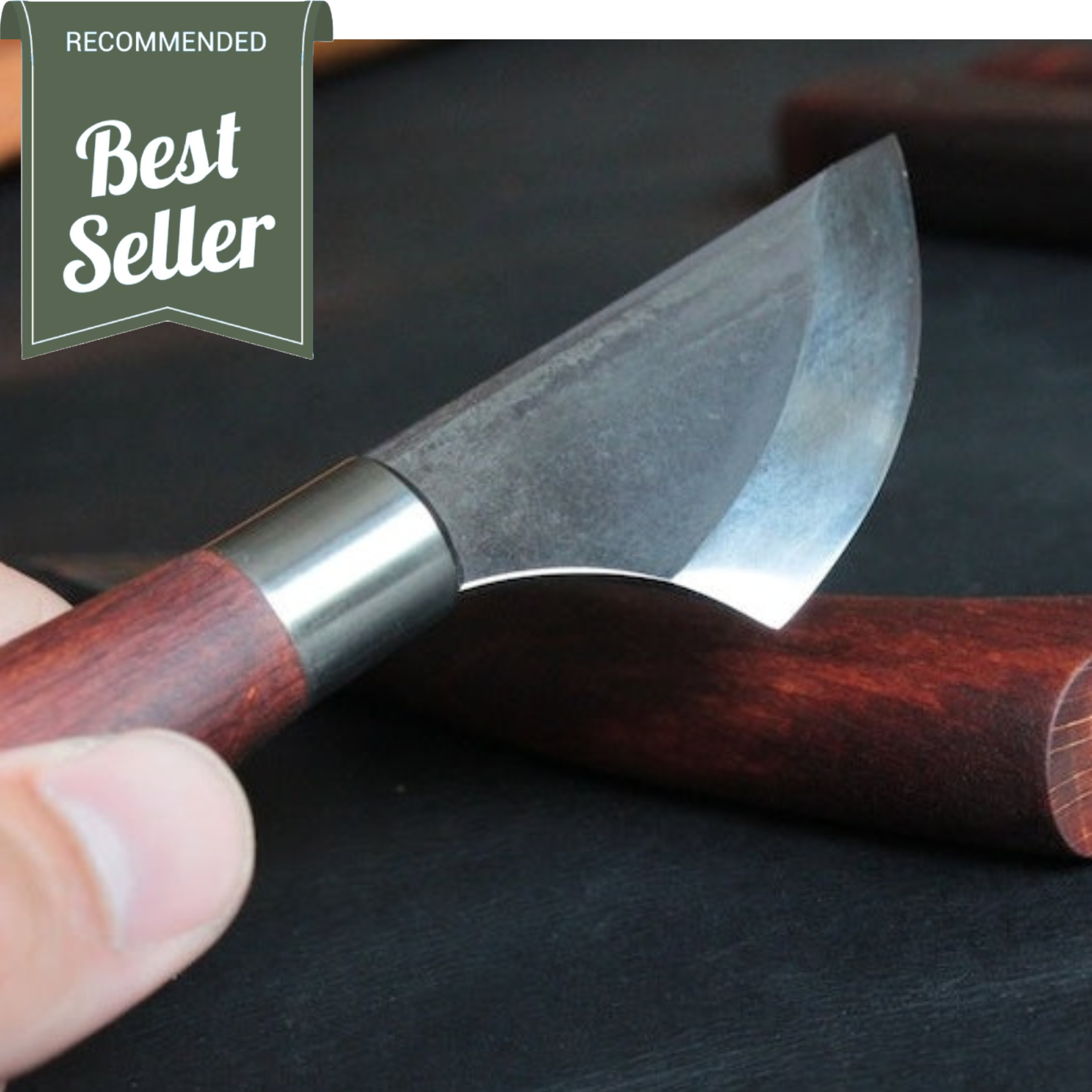 Leather Parring Skiving Knife, One Beveled Rounded Curved Leather Knif